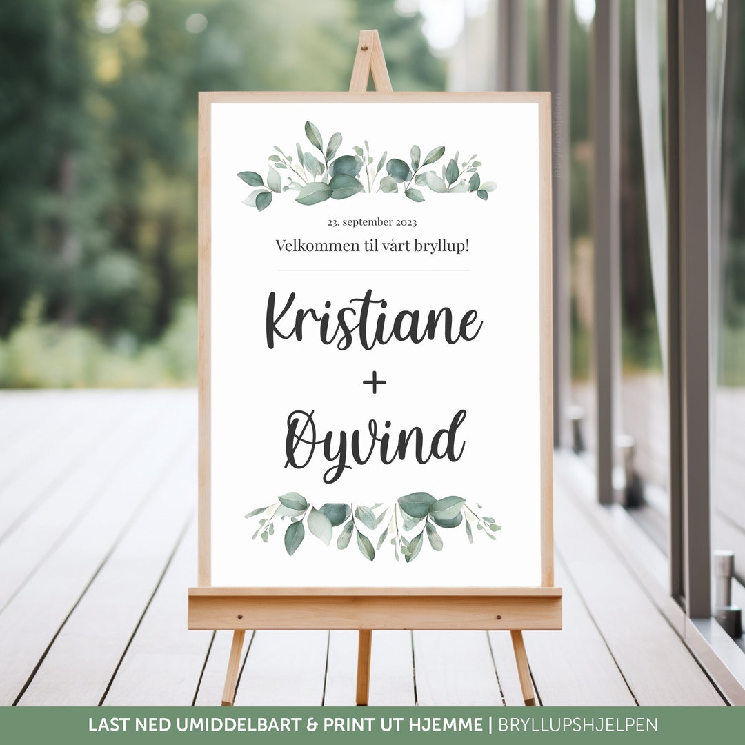 Velkommen Skilt 'EUKALYPTUS' | Velkomst | Mottakelse | Ankomst | Mal ...