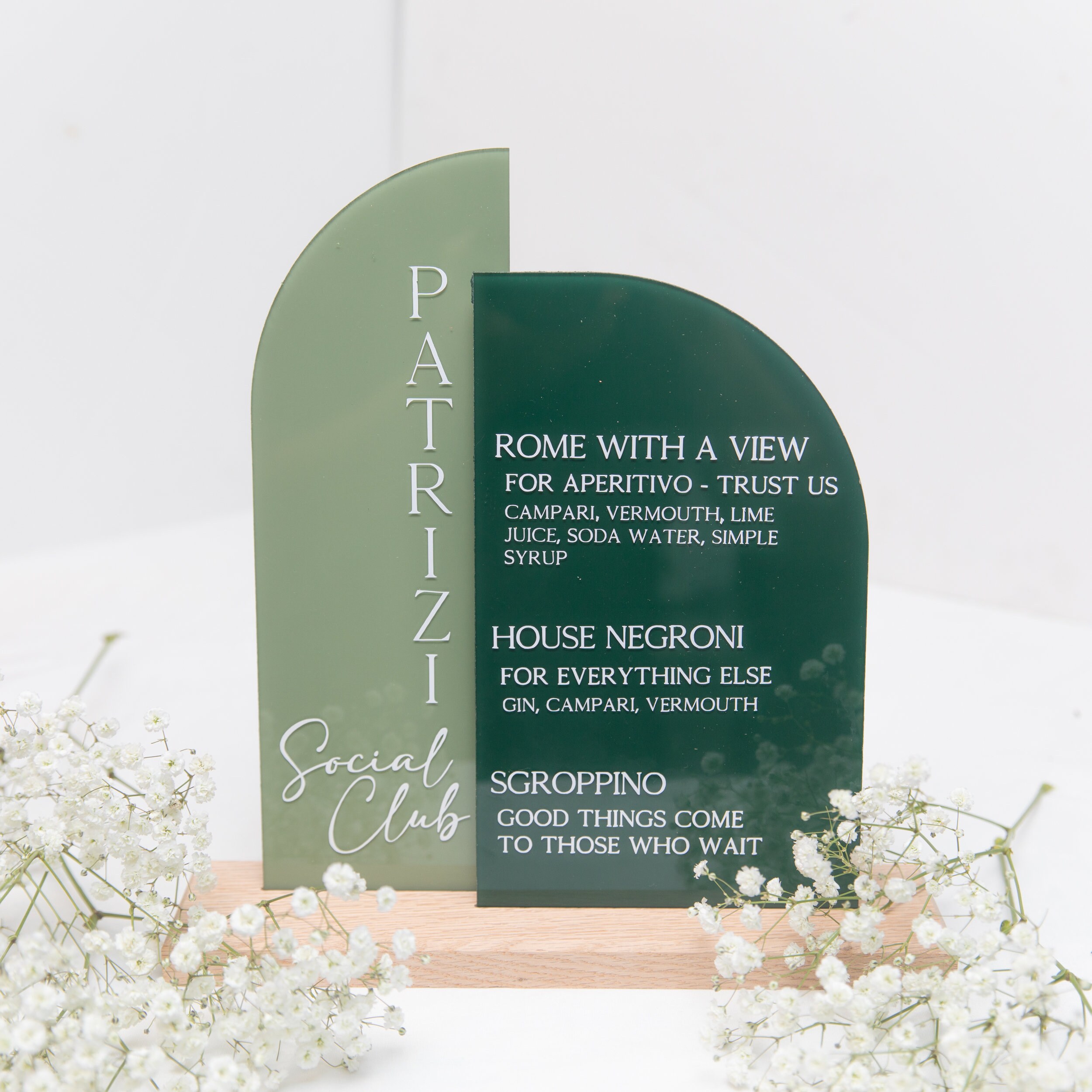 Acrylic Wedding Sign Bar Signs DFA1 Double Half Arch - Etsy