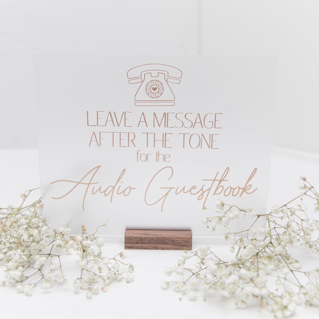 Acrylic Wedding Sign - Audio Guest Book - After the Tone | H1 ...