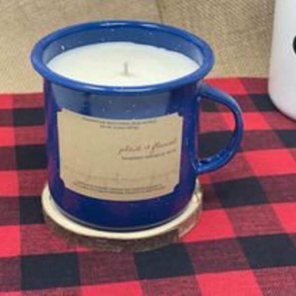 Candle in Enamel Mug - Etsy