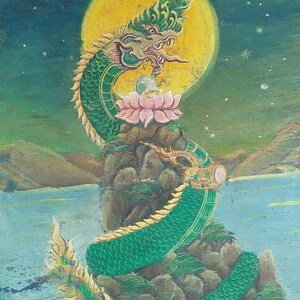 Holy Naga Snake Buddha Thai Amulet With Gem Protection Yant Talisman ...