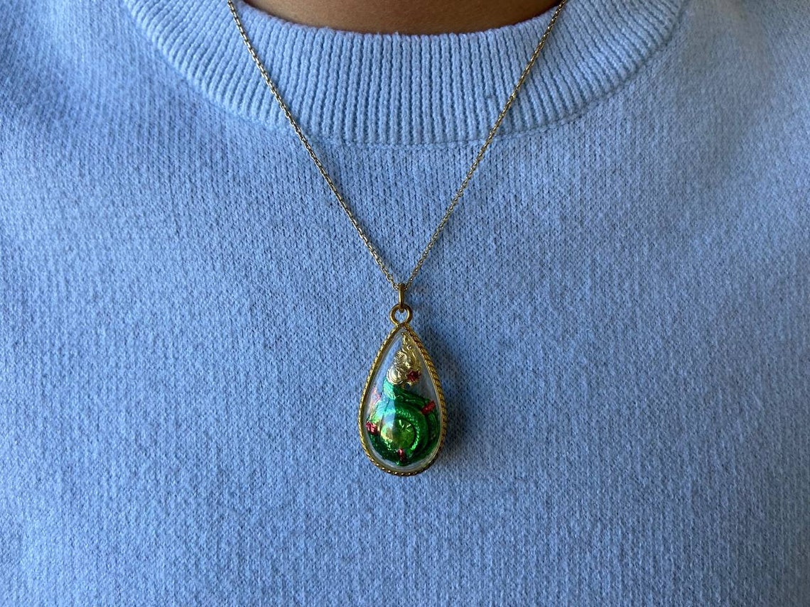 Holy Naga Snake Buddha Thai Amulet With Gem Protection Yant Talisman ...