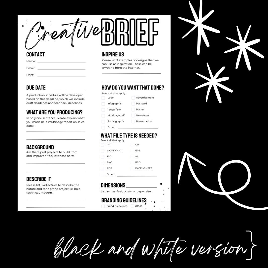 Customizable and Fillable 90s Creative Brief Bundle for Graphic Design ...