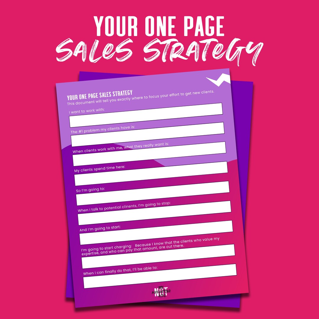 The Incredible 1-page Sales Strategy - Etsy