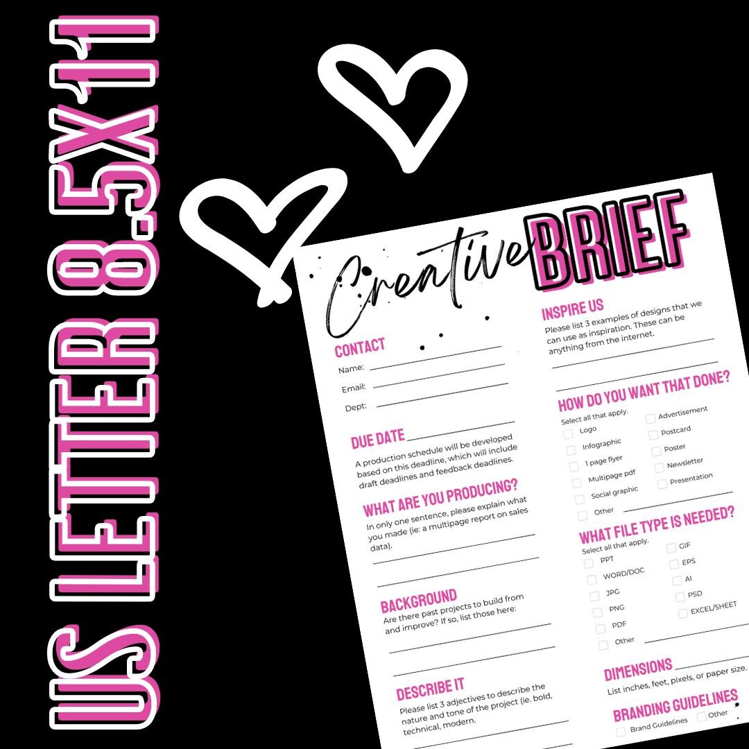 Customizable and Fillable 90s Creative Brief Bundle for Graphic Design ...