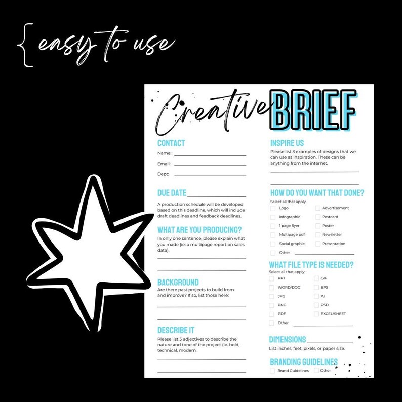 Customizable and Fillable 90s Creative Brief Bundle for - Etsy