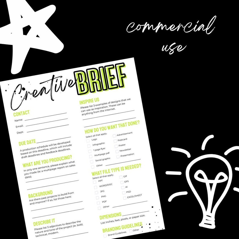 Customizable and Fillable 90s Creative Brief Bundle for - Etsy