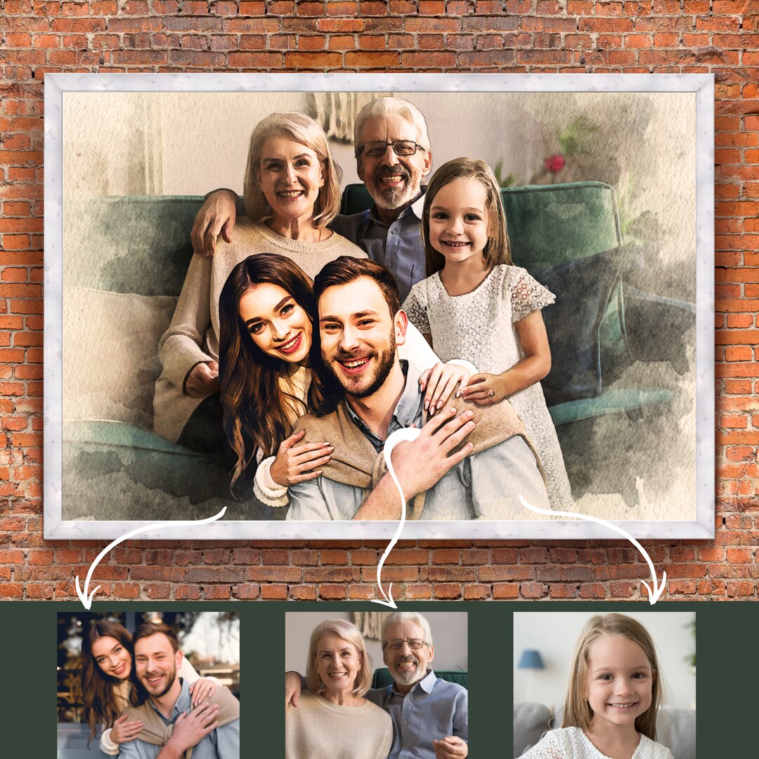 Family Memorial Digital Portrait, Add Passed Loved One to Family Photo ...