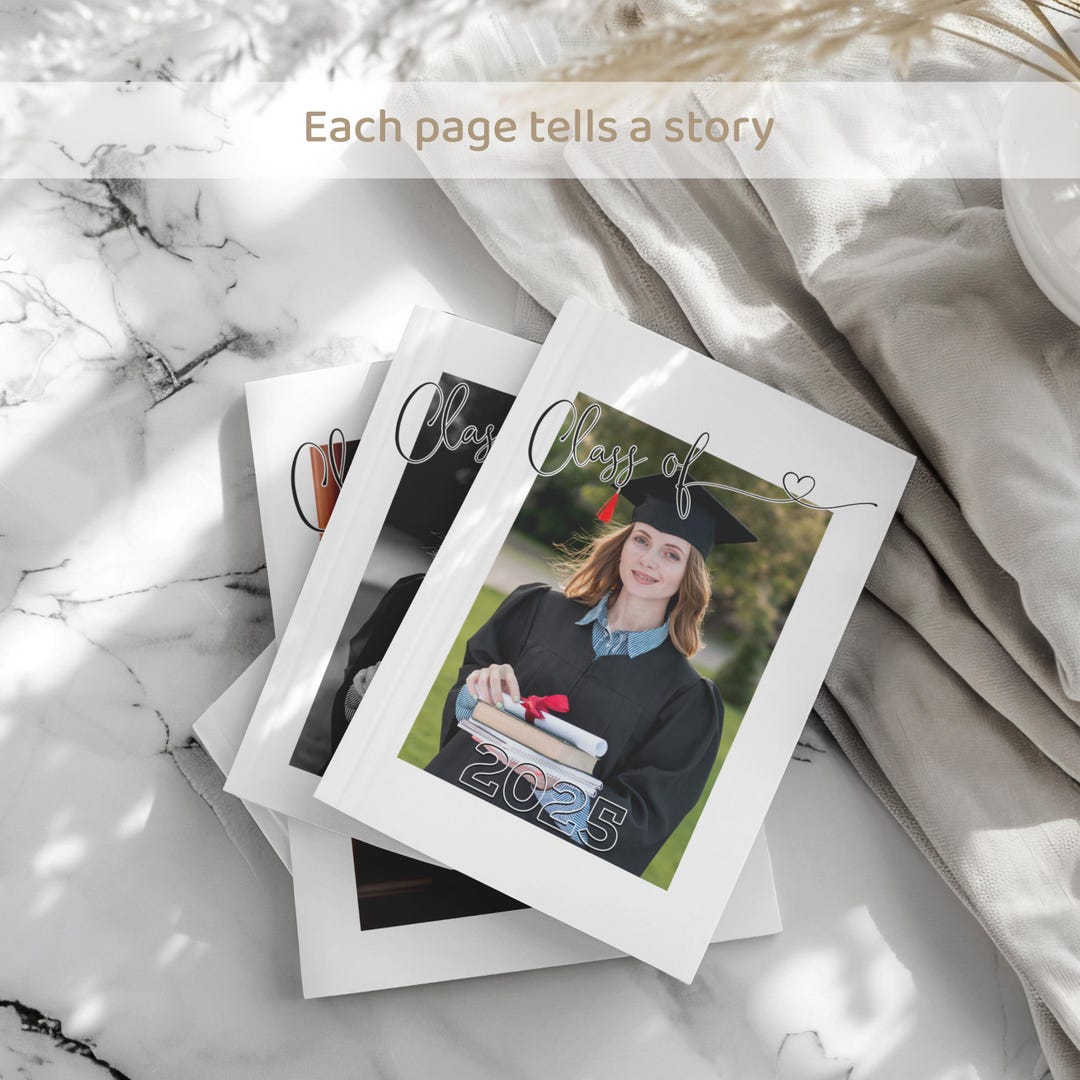 Class of 2025 Graduation Photo Book, Personalized Hardcover Album ...