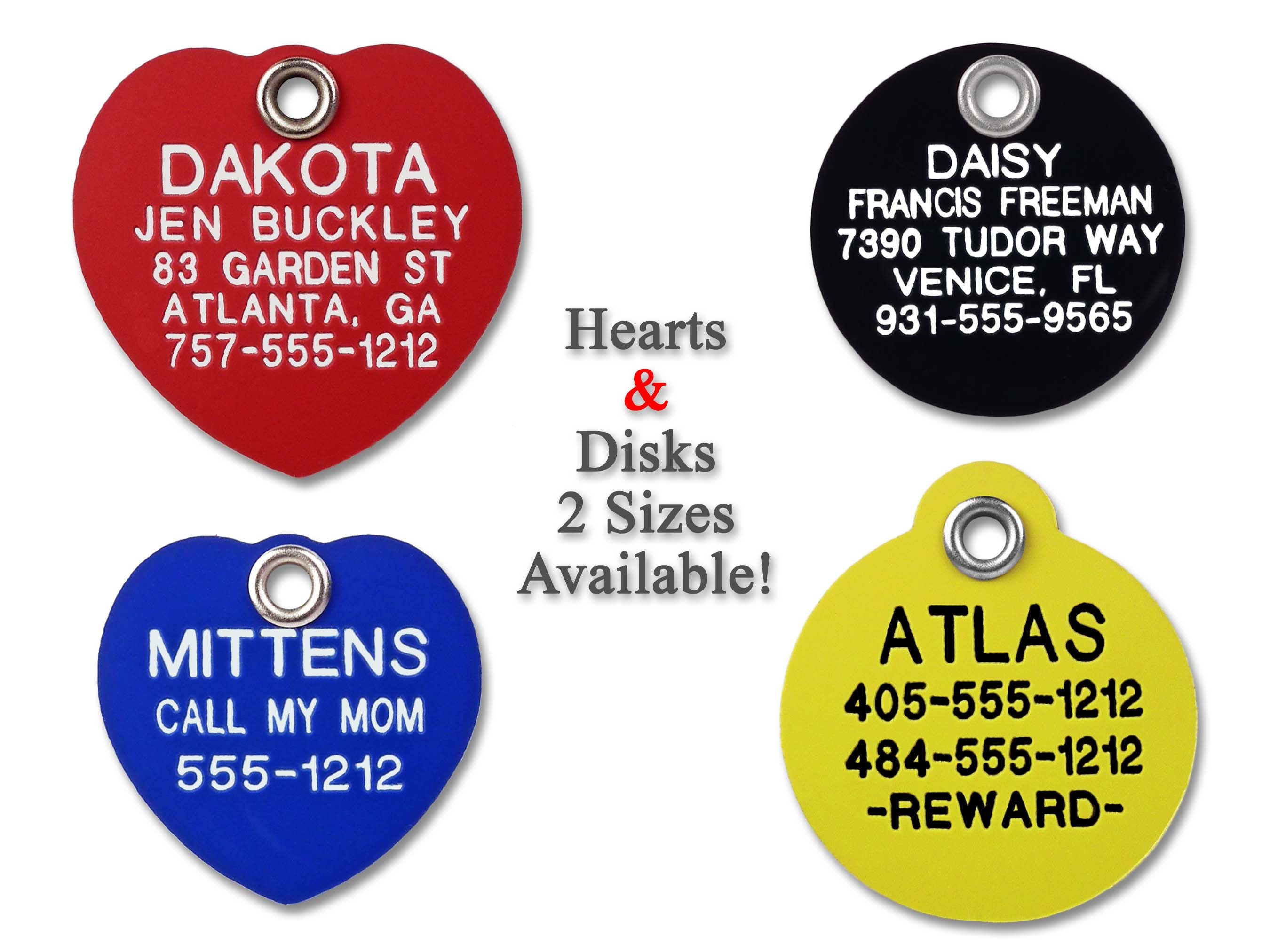 Pet ID Tags-custom Engraved Plastic Dog/cat Durable Lightweight Quiet ...