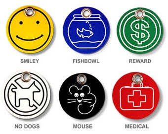 Pet ID Tags Round Plastic Custom Engraved Personalized Dog Tag 3-ply ...