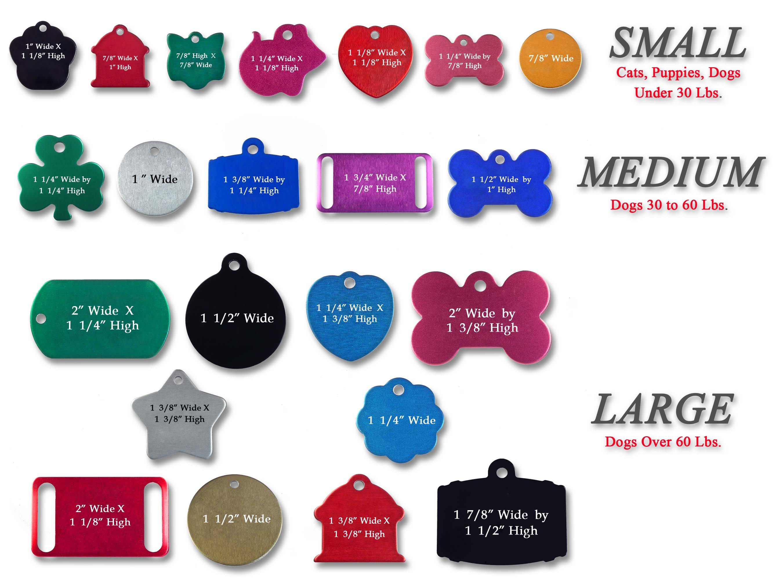 Pet ID Tags Custom Laser Engraved Unique Dog / Cat Aluminum ...
