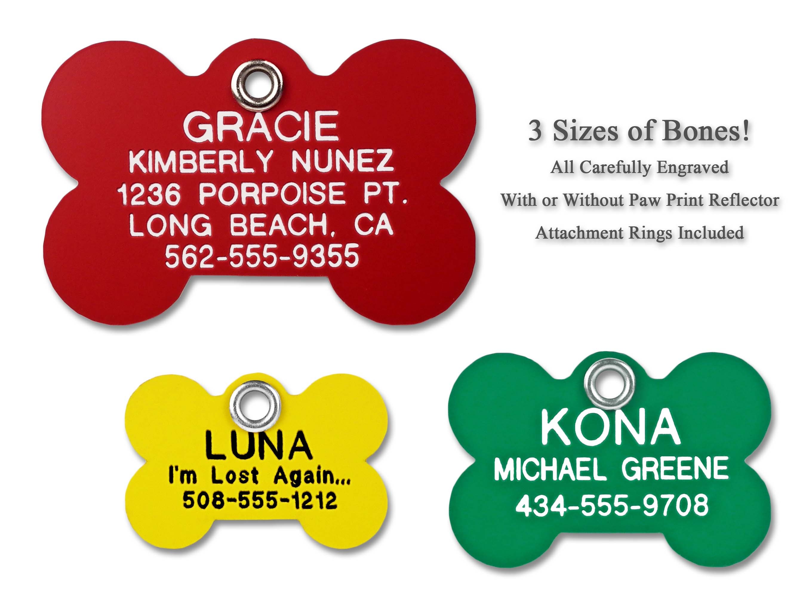 Pet ID Tags-custom Engraved Plastic Dog/cat Durable Lightweight Quiet ...