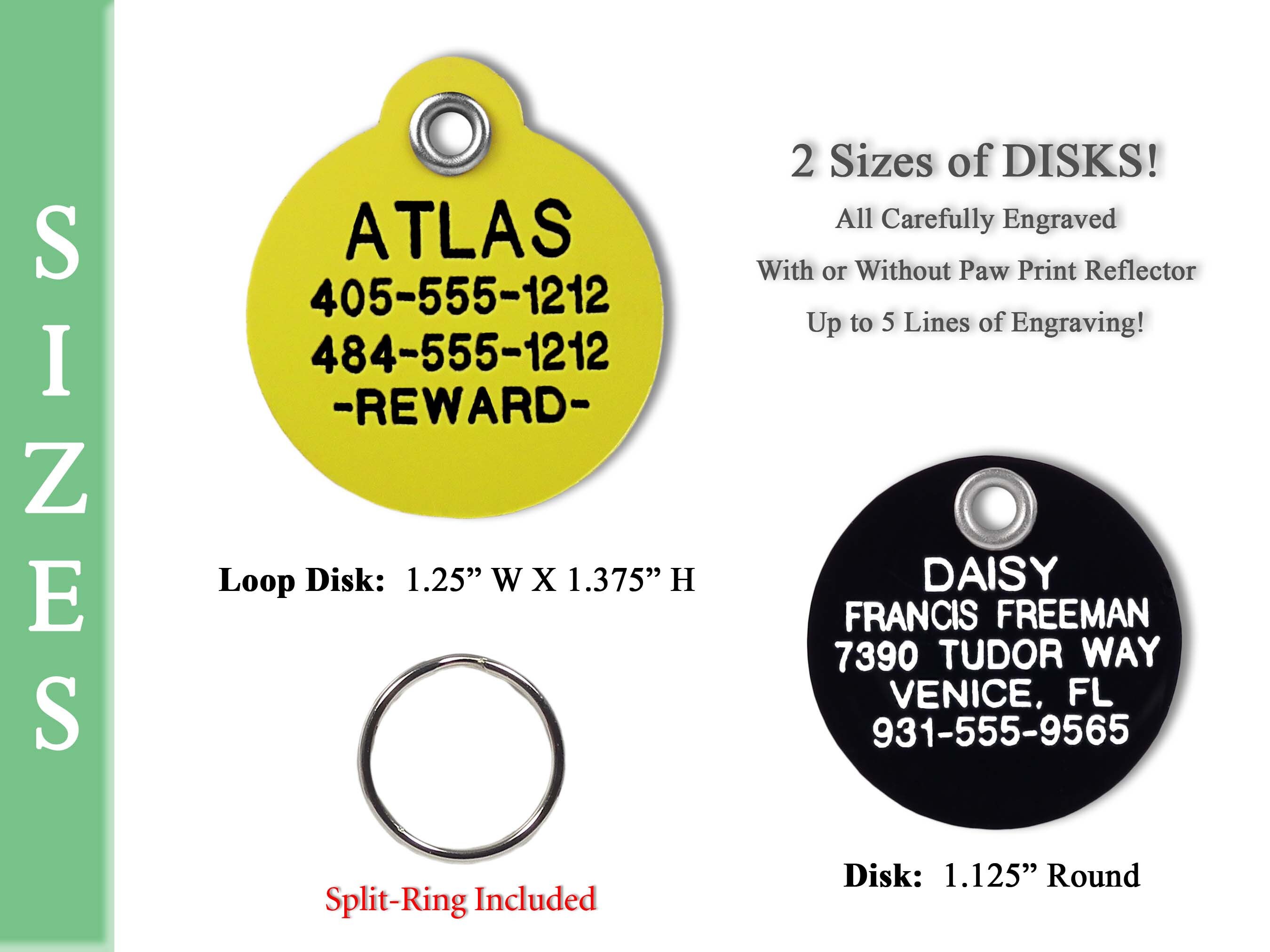 Pet ID Tags Round Plastic Custom Engraved Personalized Dog Tag 3-ply ...