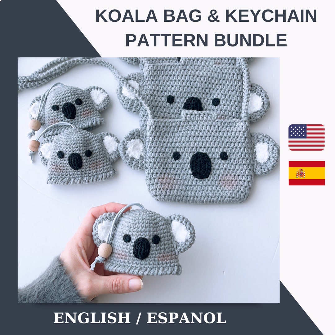Crochet Koala Bag and Keychain Pattern: Amigurumi Purse (PDF ...