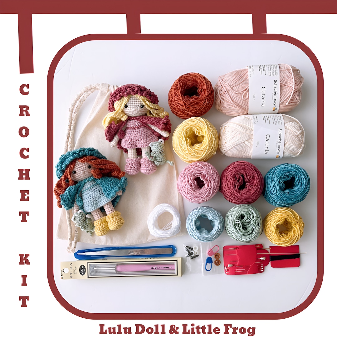 CROCHET KIT Lulu Dolls With Printed Pattern / Amigurumi Doll Diy Kit ...