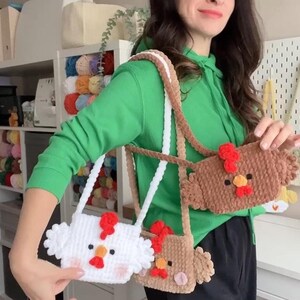 Crochet Chicken Bag Pattern: Beginner-friendly Farm Animal Bag for Kids ...
