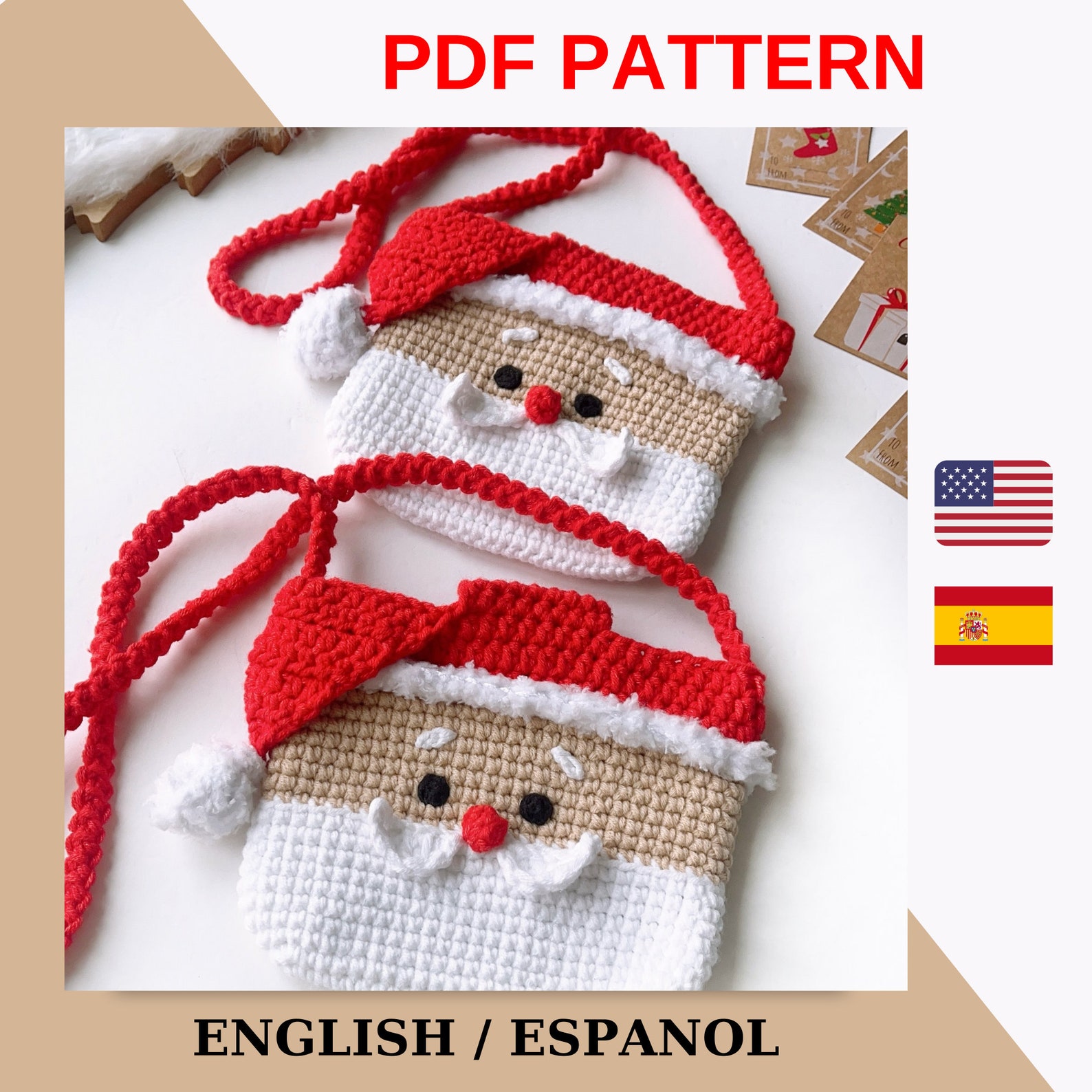 Crochet Santa Claus Bag Pattern, Christmas Amigurumi (PDF Tutorial) - Etsy