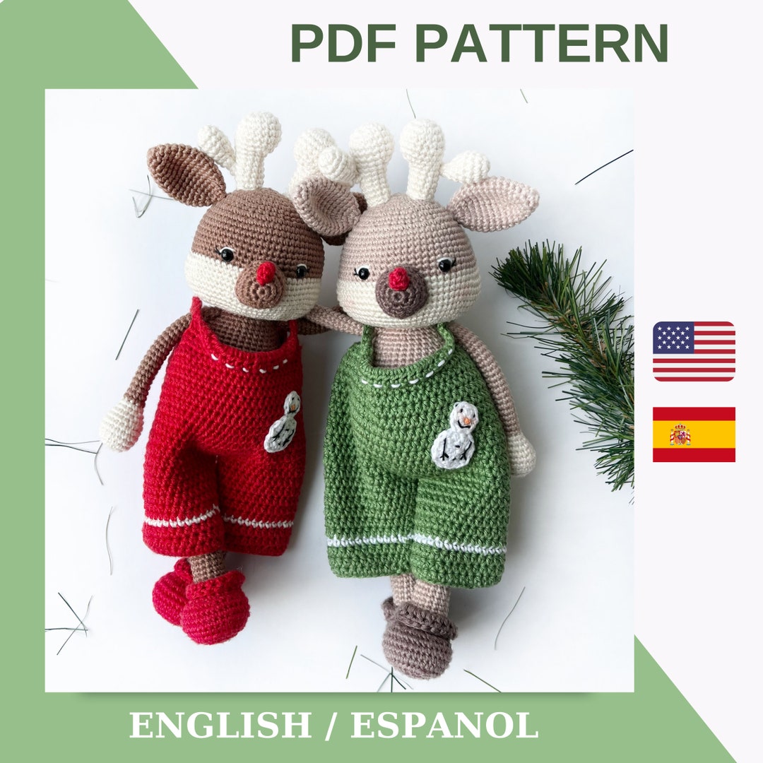 Crochet Deer Doll Pattern: DIY Christmas Reindeer Amigurumi (PDF ...