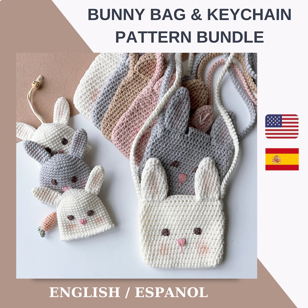 2 in 1 Crochet Pattern : Crochet Bunny Bag Pattern / Crossbody Bag ...