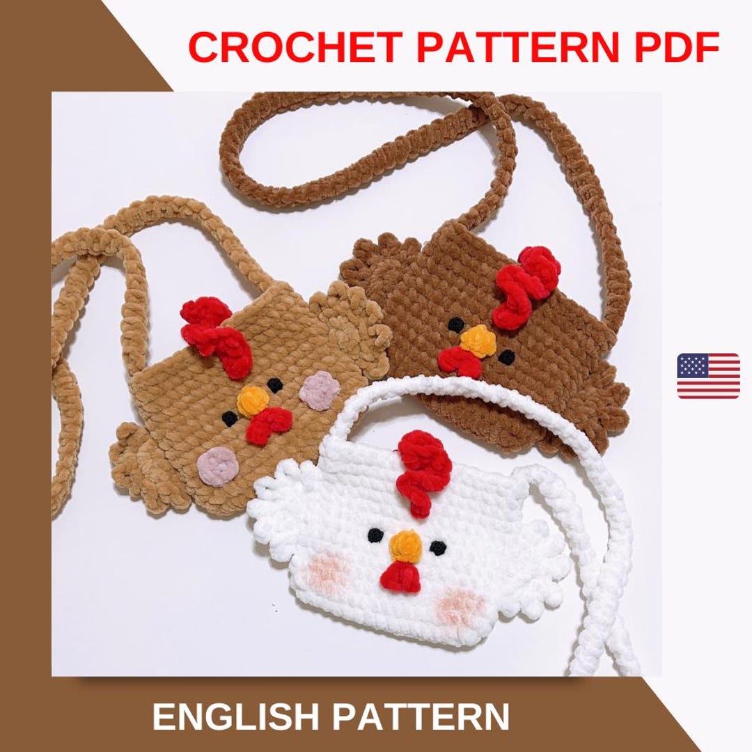 Crochet Chicken Bag Pattern: Beginner-friendly Farm Animal Bag for Kids ...