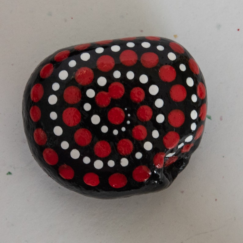 PLAYFUL Set of 4 Hand-painted River Rocks Including a Double-sided ...