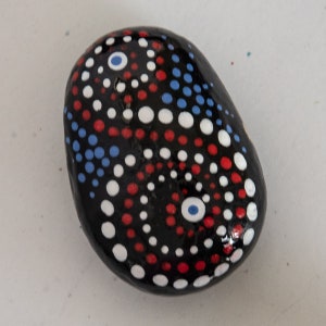 PLAYFUL Set of 4 Hand-painted River Rocks Including a Double-sided ...