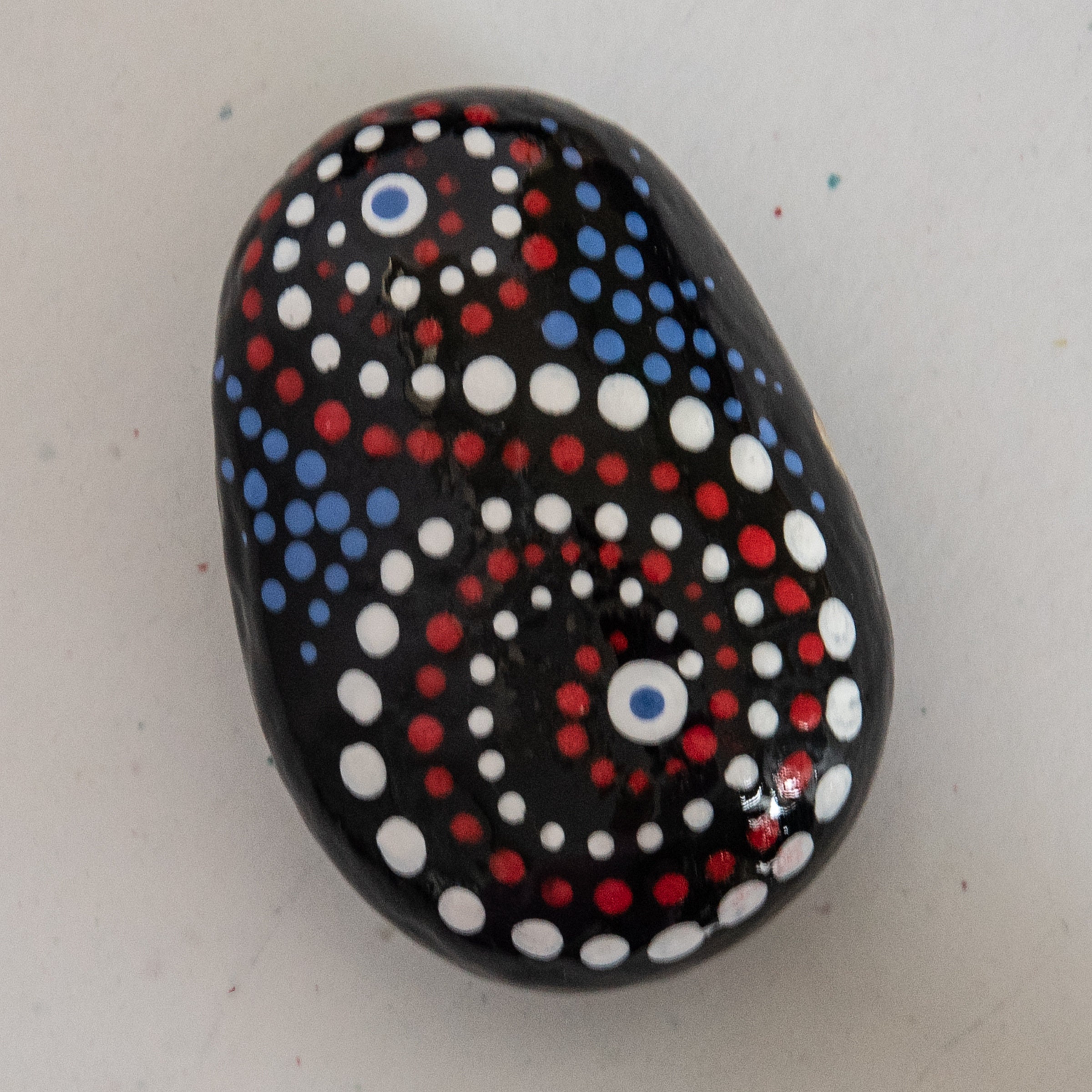 PLAYFUL Set of 4 Hand-painted River Rocks Including a Double-sided ...