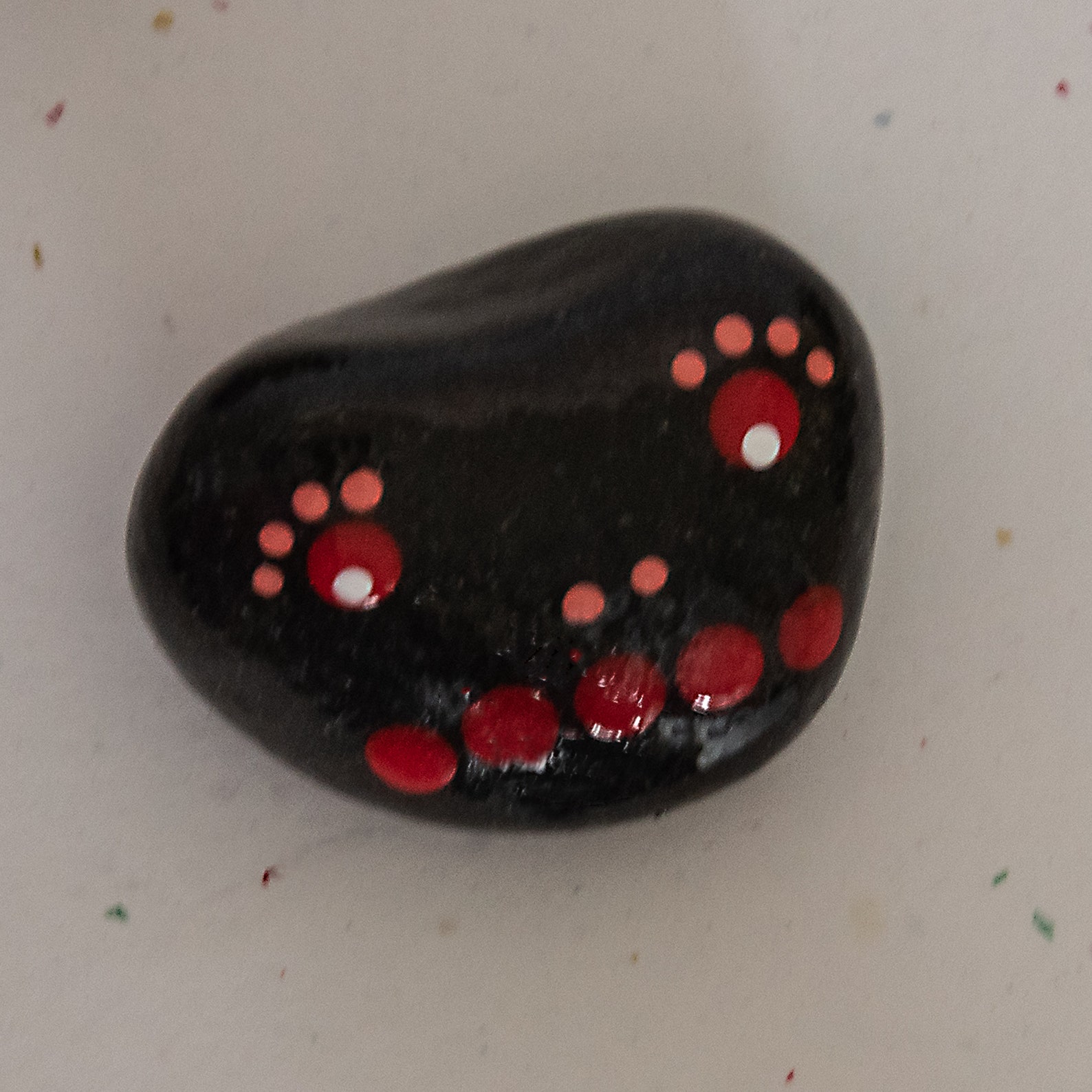 PLAYFUL Set of 4 Hand-painted River Rocks Including a Double-sided ...