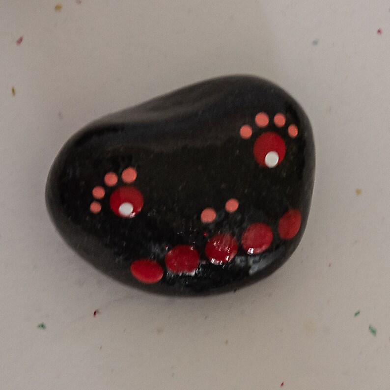 PLAYFUL Set of 4 Hand-painted River Rocks Including a Double-sided ...