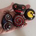 PLAYFUL Set of 4 Hand-painted River Rocks Including a Double-sided ...