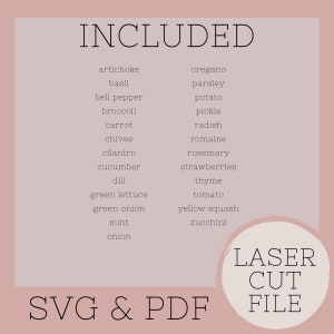 Laser Cut Garden Labels SVG, Garden Tags, Laser Cut File, Glowforge ...