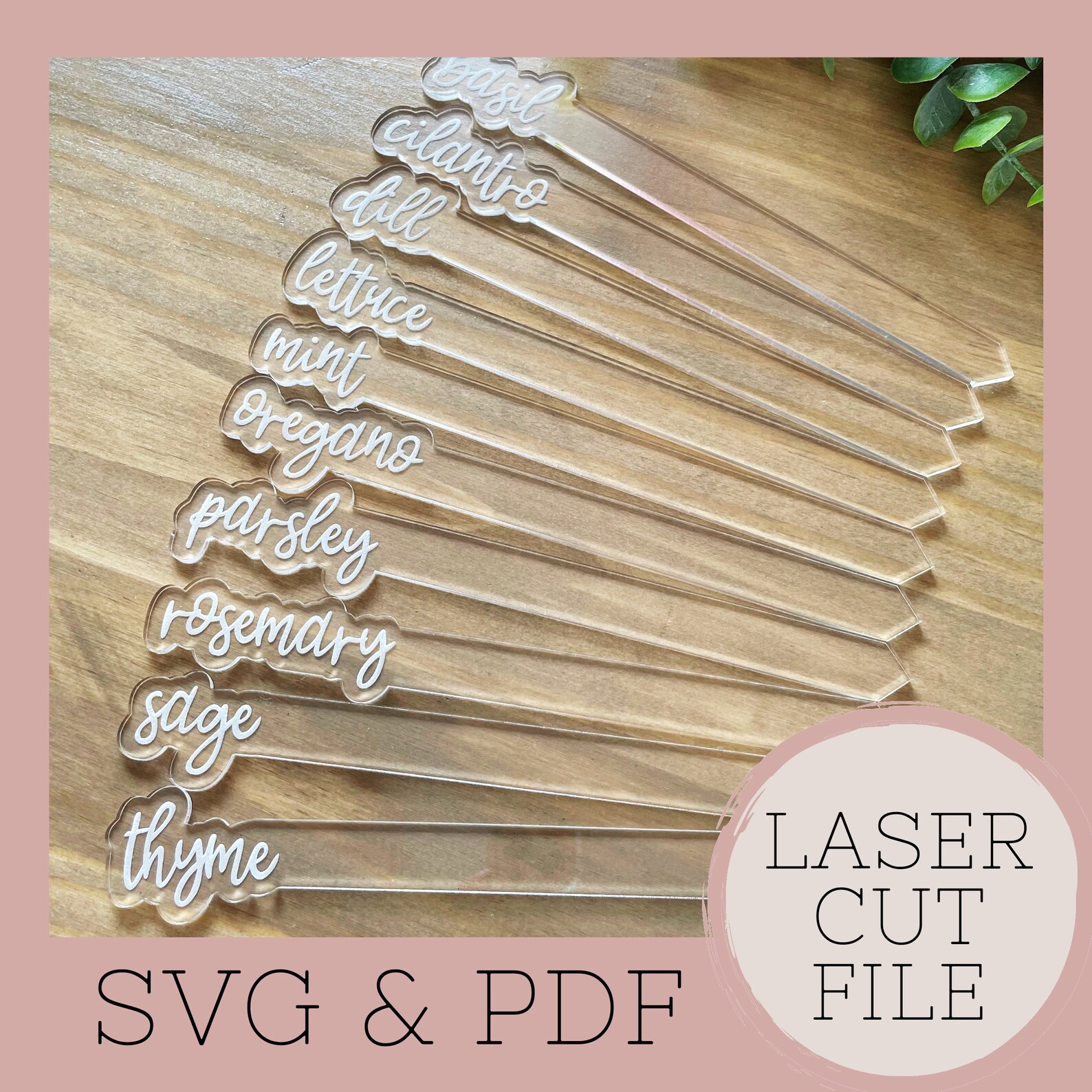 Laser Cut Garden Labels SVG, Garden Tags, Laser Cut File, Glowforge ...