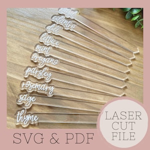 Laser Cut Garden Labels SVG, Garden Tags, Laser Cut File, Glowforge ...