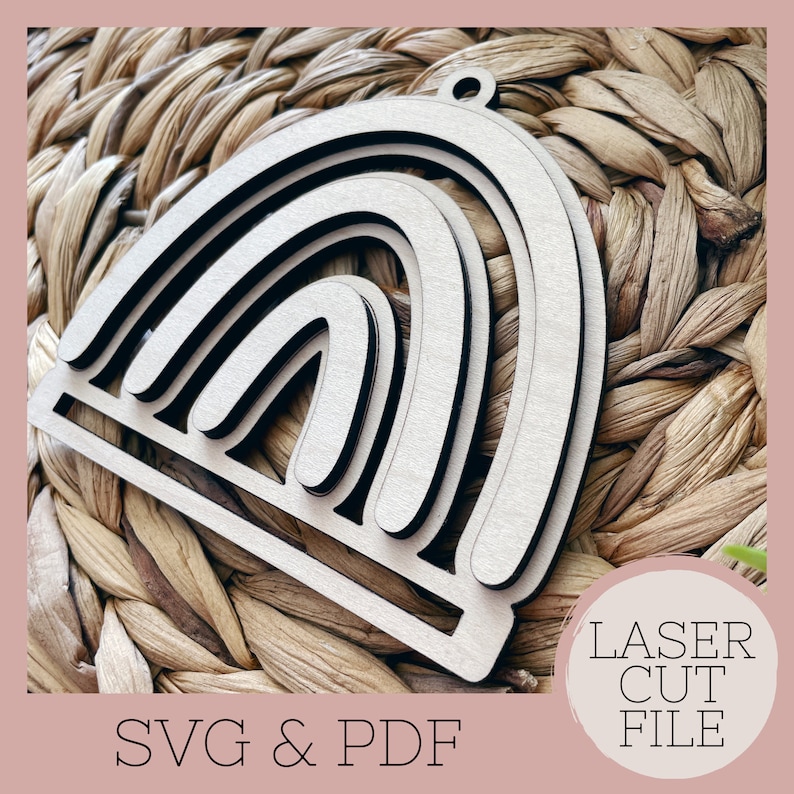 Macrame Car Charm SVG Rainbow Glowforge File Laser Cut File - Etsy