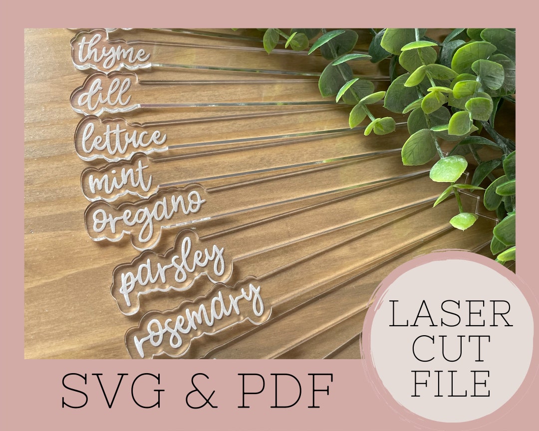 Laser Cut Garden Labels SVG, Garden Tags, Laser Cut File, Glowforge ...