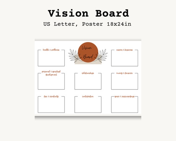 Minimalist Vision Board Poster Printable Vision Board - Etsy
