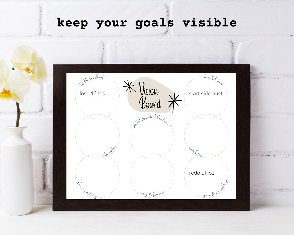 Minimalist Vision Board Poster Printable Vision Board | Etsy