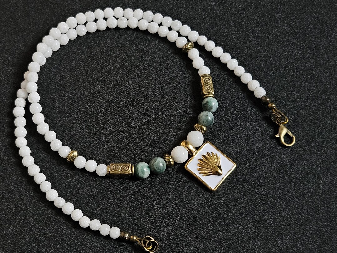 White Jade • Dioptase Necklace, Inspired by Ancient Egyptian Jewellery ...