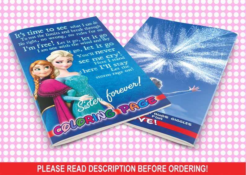 Minibook Frozen, Coloring Pages - Etsy