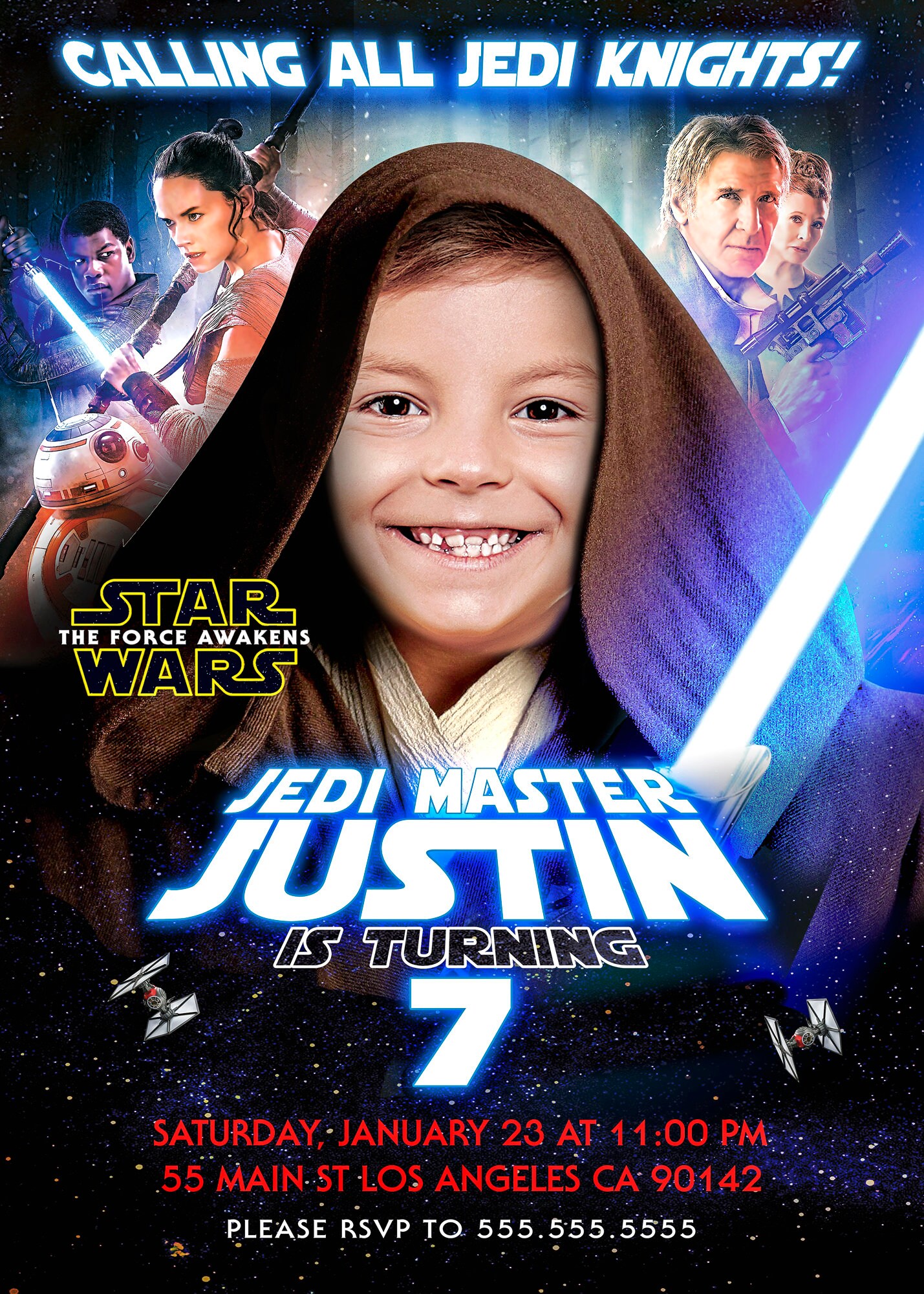 DIGITAL Invitation Star Wars Inspired, Star Wars Invitation - Etsy