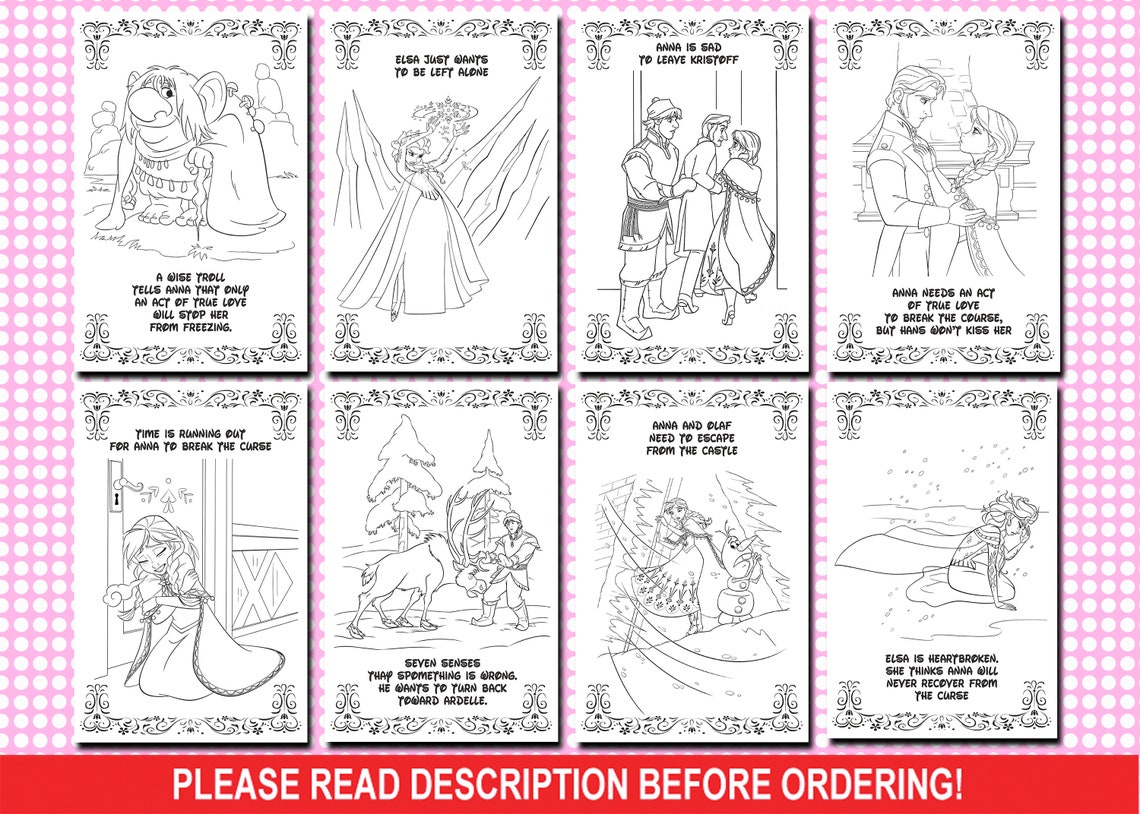 Minibook Frozen, Coloring Pages - Etsy
