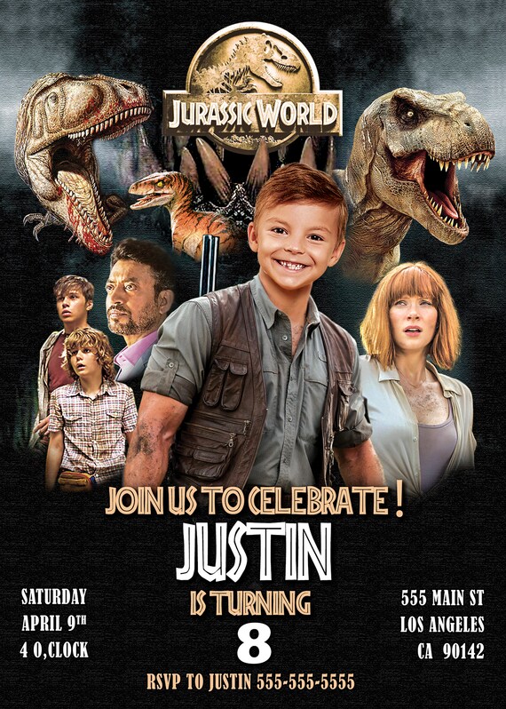 DIGITAL Invitation Jurassic World Inspired Jurassic Park - Etsy