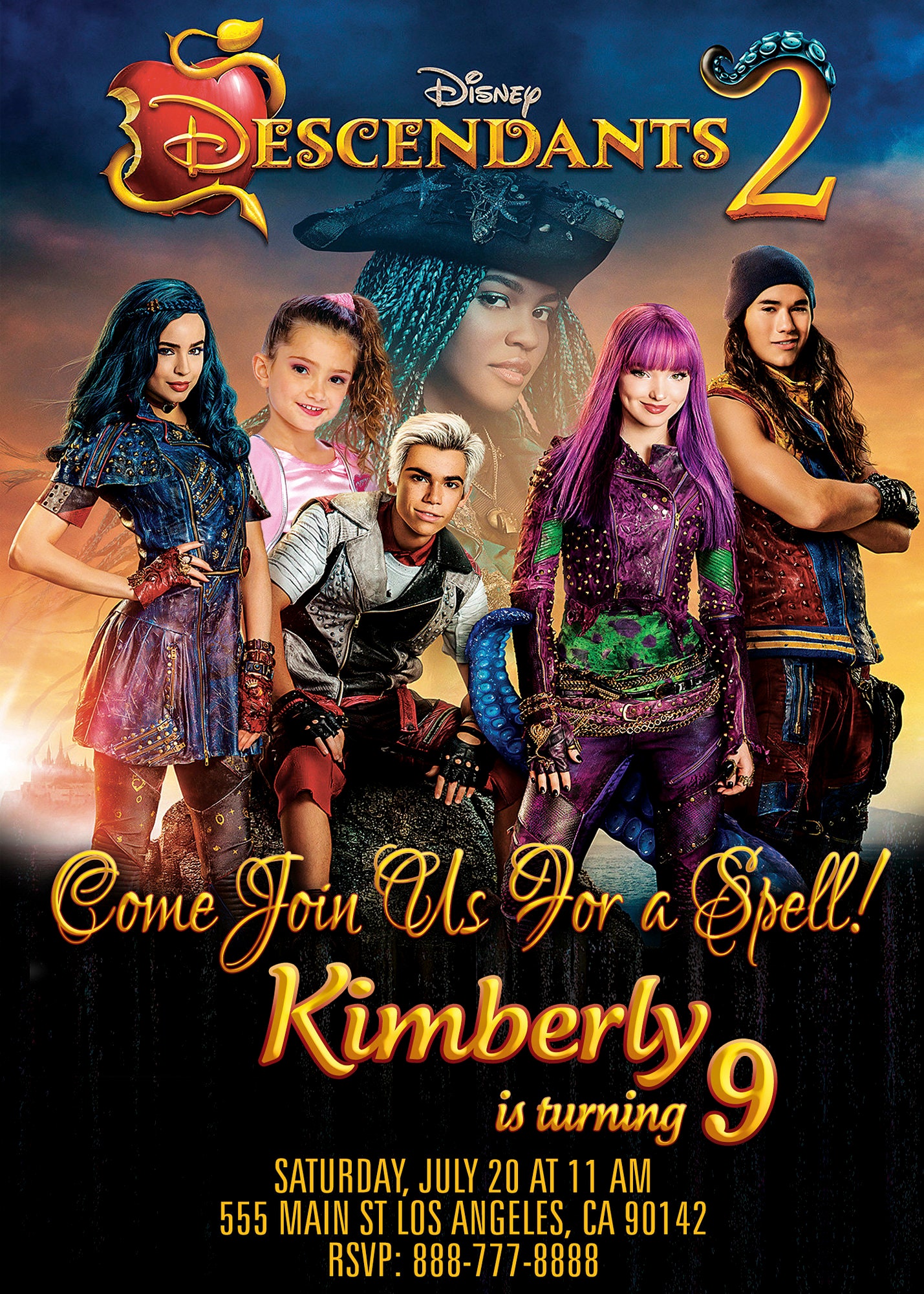 DIGITAL Invitation Descendants Inspired, Descendants - Etsy