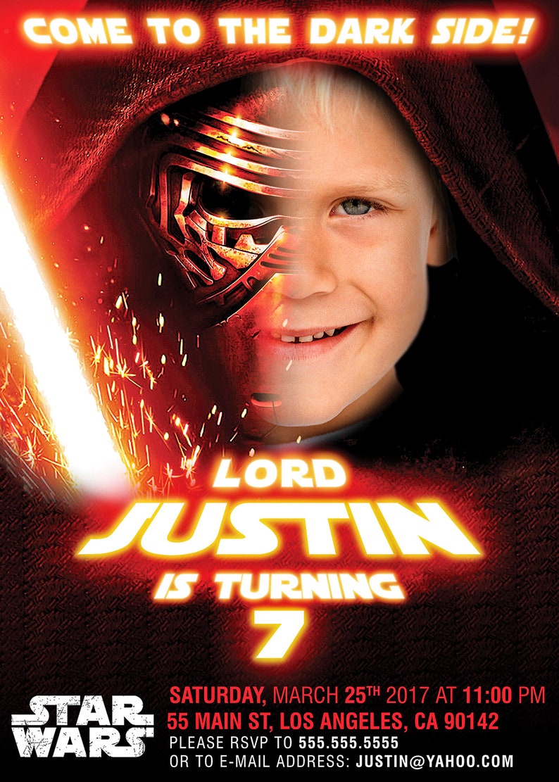 DIGITAL Invitation Star Wars Inspired Star Wars Invitation - Etsy