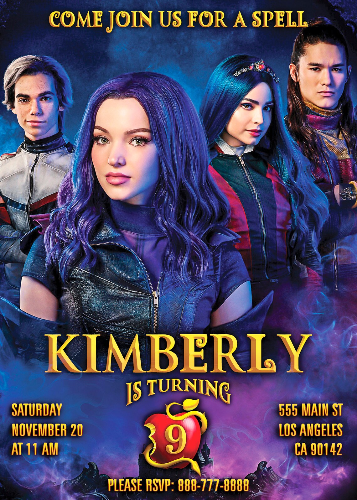 DIGITAL Invitation Descendants Inspired, Descendants - Etsy