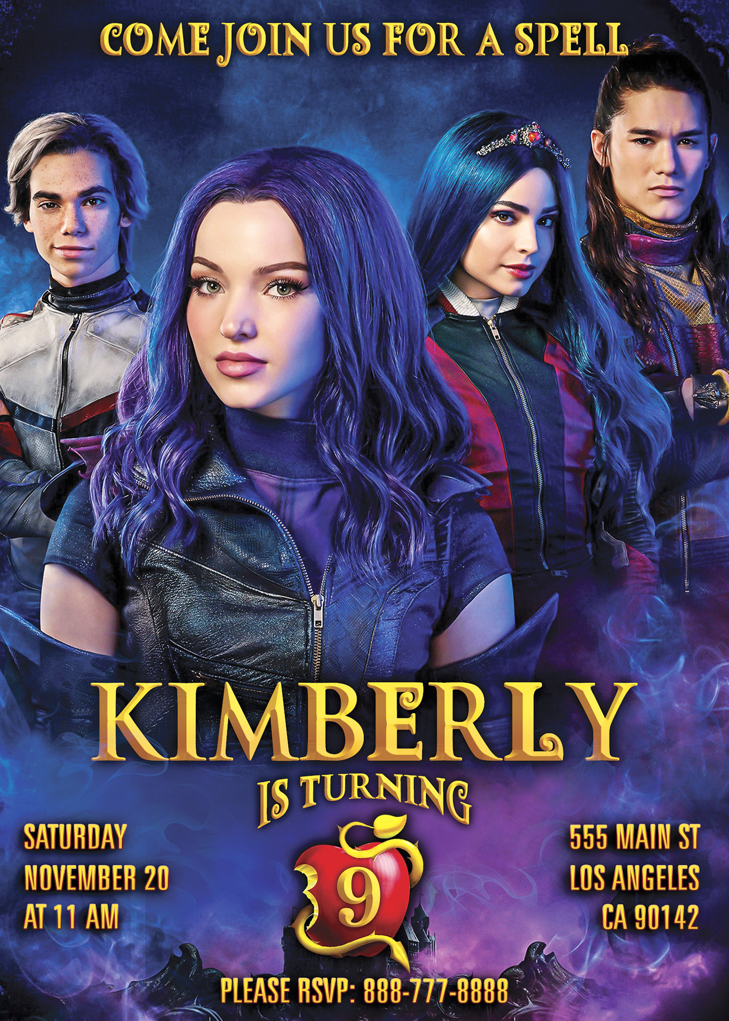 DIGITAL Invitation Descendants Inspired, Descendants - Etsy