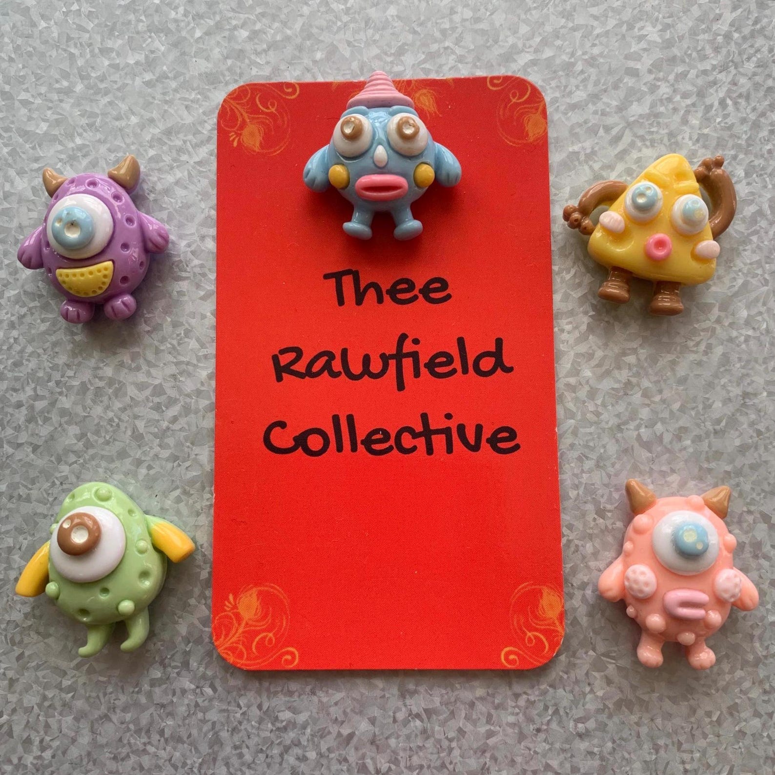 Mini Cartoon Creature Fridge Magnets | 5 Pieces | Colorful Pastel ...