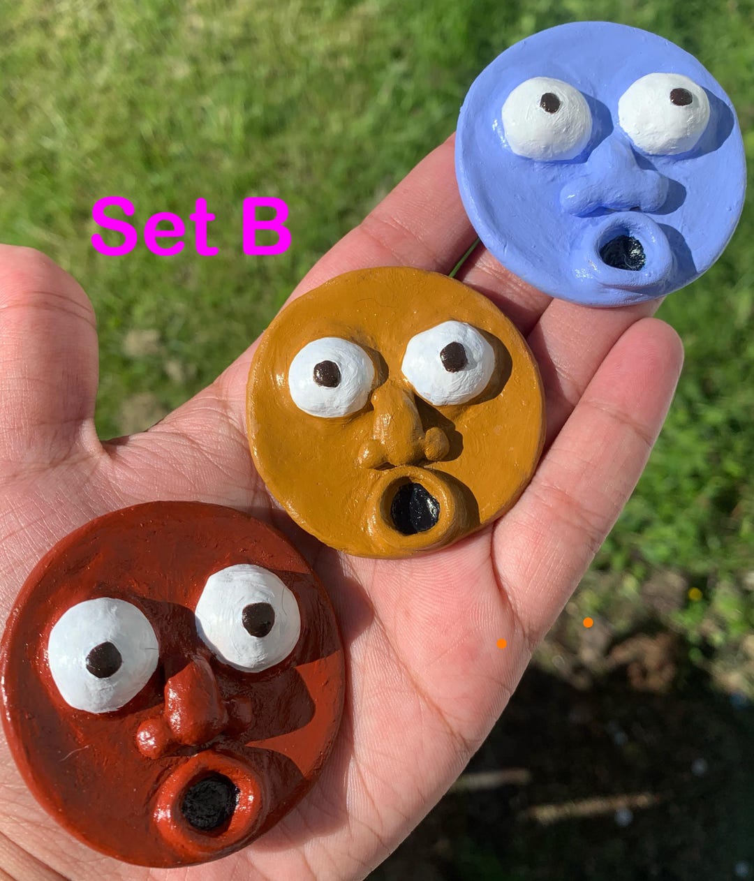 SHOOK Handcrafted Clay Magnets | Set of 3 | One of a Kind Home Decor ...