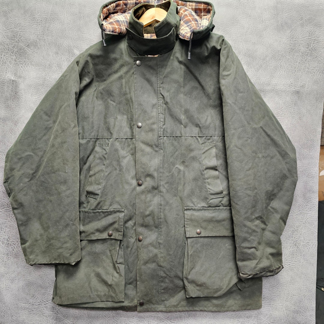 Vintage Waxed Jacket Country Waxed Coat Chore Wax Jacket Padded Wax ...